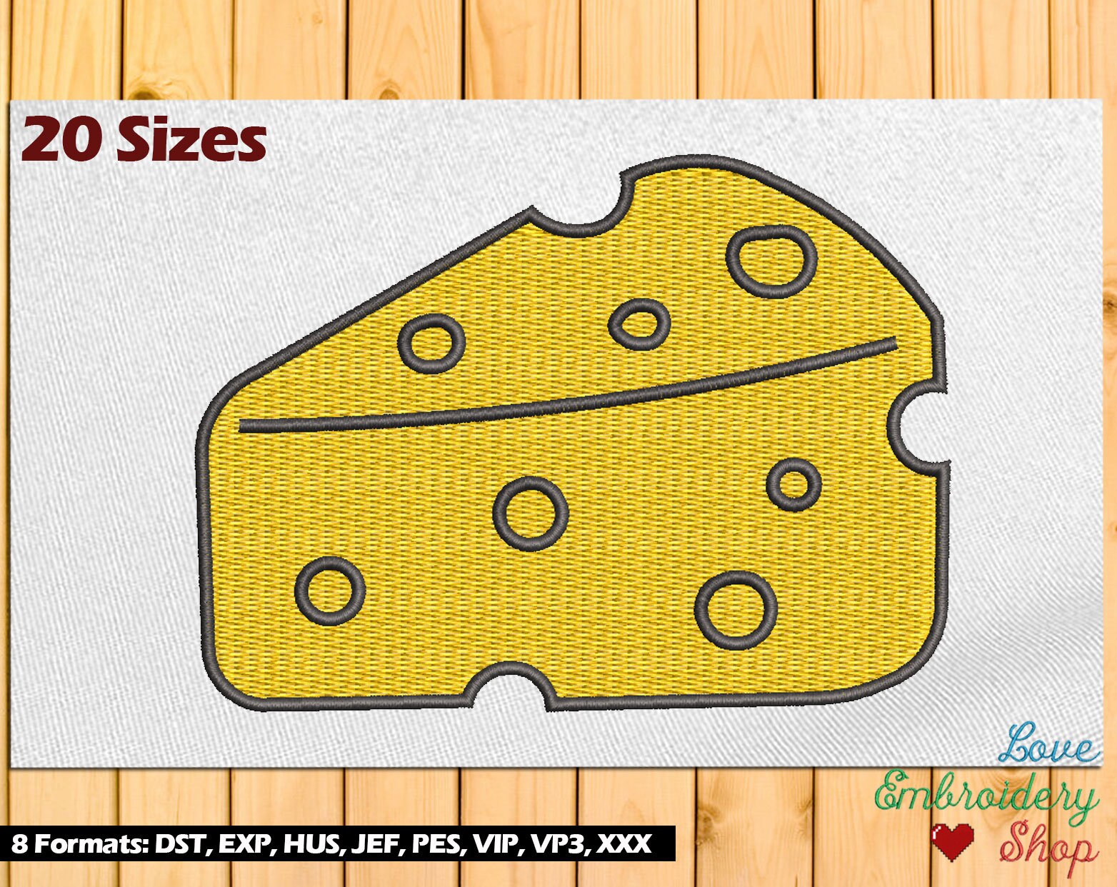 Cheese Machine Embroidery Design File Pattern 20 Sizes All | Etsy