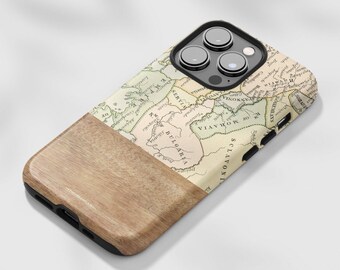 Wood Map Iphone Case - Etsy