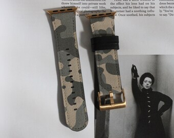 Apple Watch Band. Camouflage. Genuine Leather 42mm 38mm 40mm - Etsy