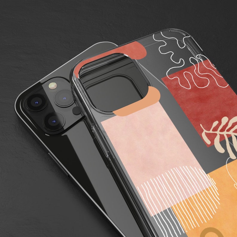 Modern Abstract Collage Iphone 12 Mini 11 Pro Clear Phone Case | Etsy