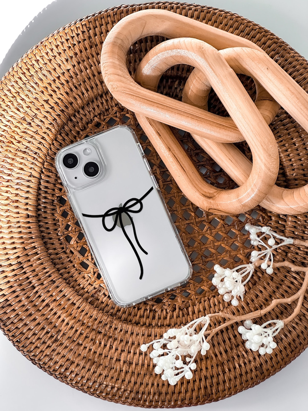 Simple Cute Black Bow Phone Case for iPhone 17 Air 16e 15 14 12 Mini 7 ...