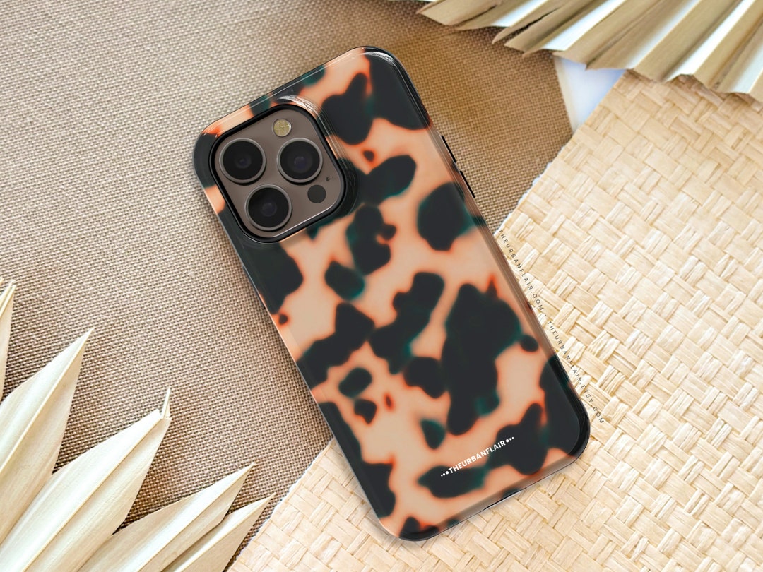 Peach Tortoise Shell Print Phone Case for iPhone 15 14 13 12 Mini Pro ...