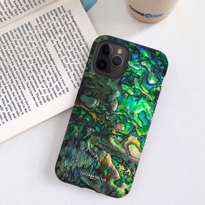 Green Abalone Mollusk Shell Print Tough Phone Case for iPhone 17 Air ...