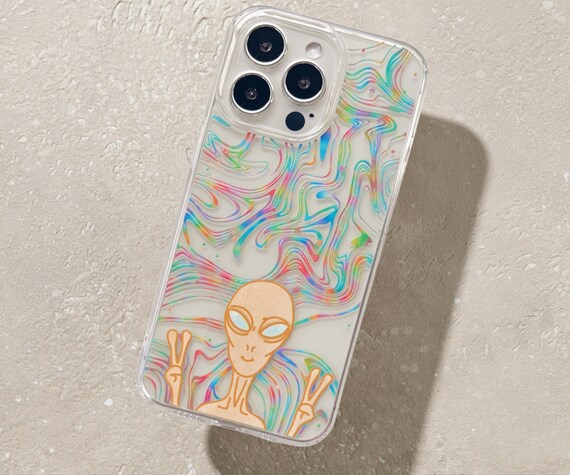 Colorful Trippy Alien Clear Phone Case for Blue Iphone 13 12 | Etsy