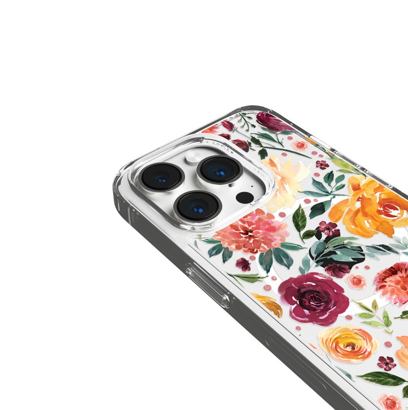 Watercolor Flowers Magsafe Phone Case for iPhone 17 16 15 14 13 Galaxy ...