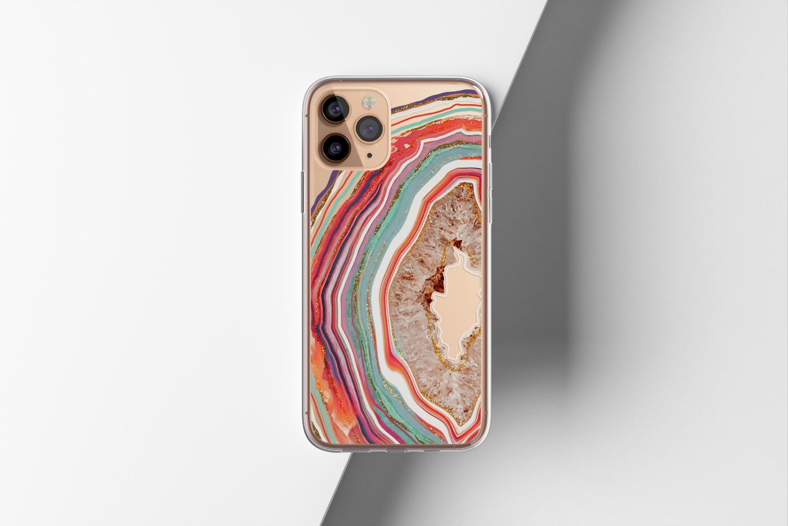 Cute Geode Agate Slice Clear Case For iPhone 12 Mini 11 Pro | Etsy