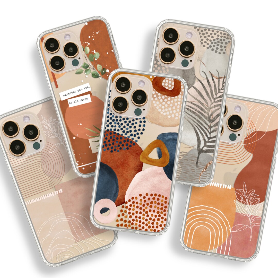 Mid Century Modern Shapes Phone Cases for Gold iPhone Magsafe Phone ...