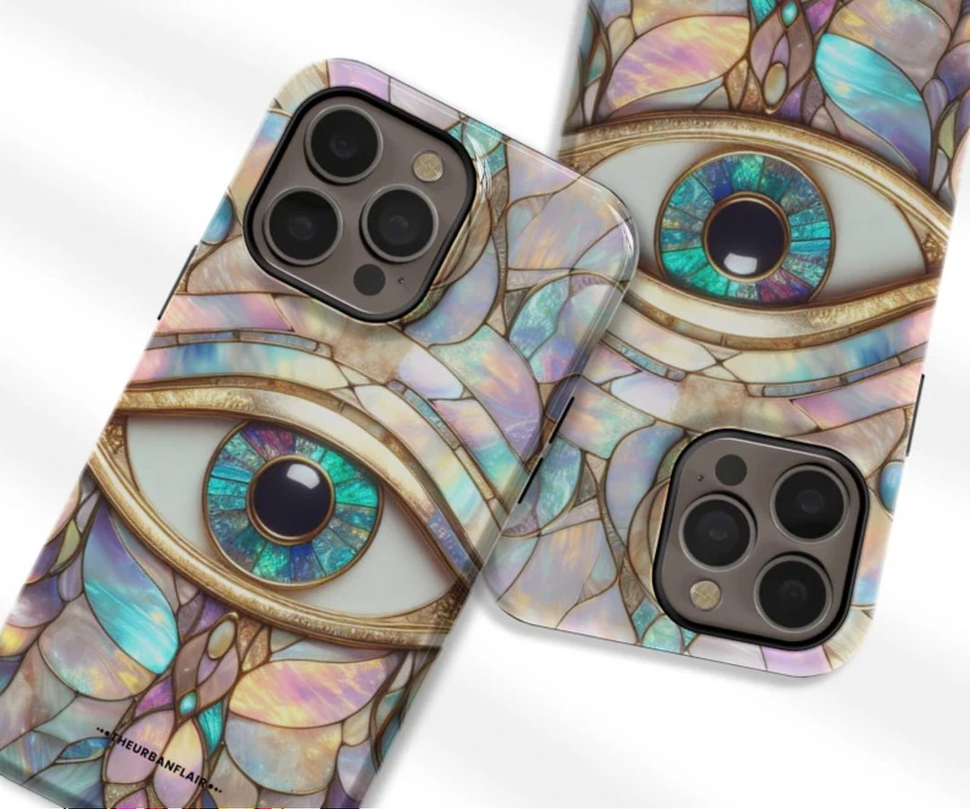 All Seeing Eye Stained Glass Illusion Print Tough Phone Case for iPhone ...