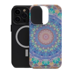 Periwinkle Boho Mandala Magsafe Phone Case for iPhone 16 Pro 15 14 13 ...