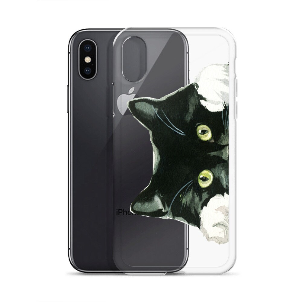 Cute Peeking Black Cat Phone Case For iPhone 12 Pro Max 11 XS | Etsy