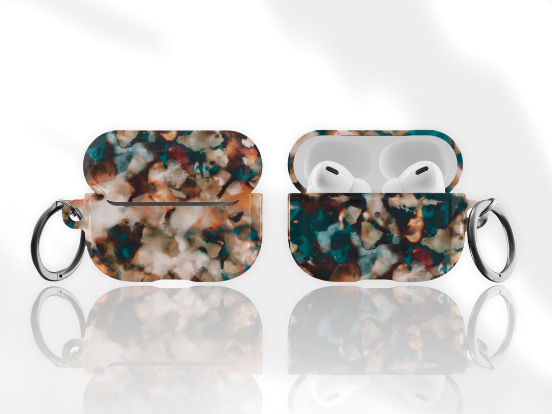 Teal Cream Tortoise Shell Print Aesthetic Air Pods Case Air Pod Pro ...