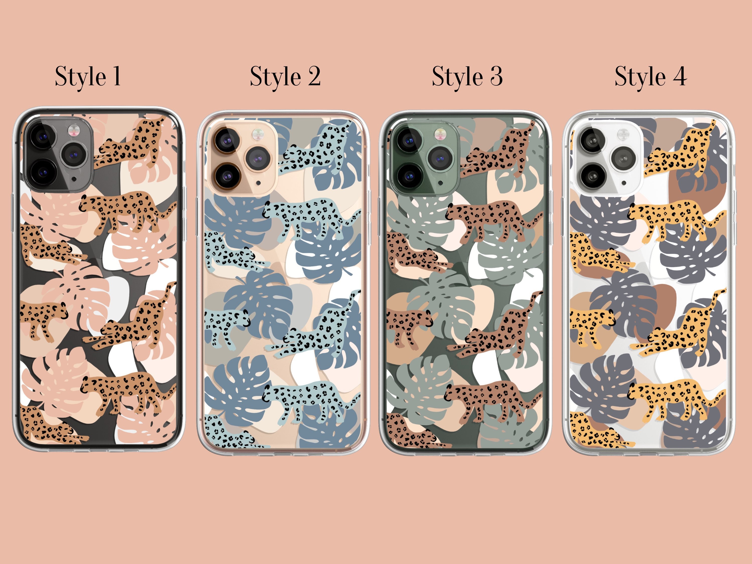 Aesthetic Palm Leaves Leopard Phone Case for Iphone 13 12 11 | Etsy