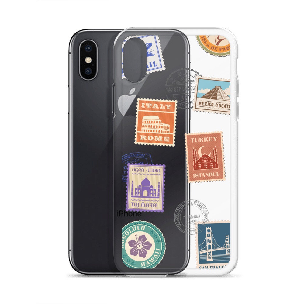 Travel Passport Stamps Phone Case for iPhone 17 16 15 14 13 7 8 SE ...