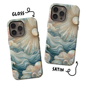 Ocean Waves & Sun Rays Stained Glass Illusion Print Tough Phone Case ...