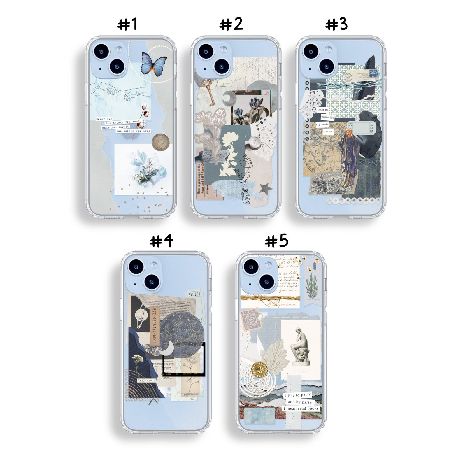 Aesthetic Collage Scrap Phone Cases for New Blue Iphone 14 and - Etsy