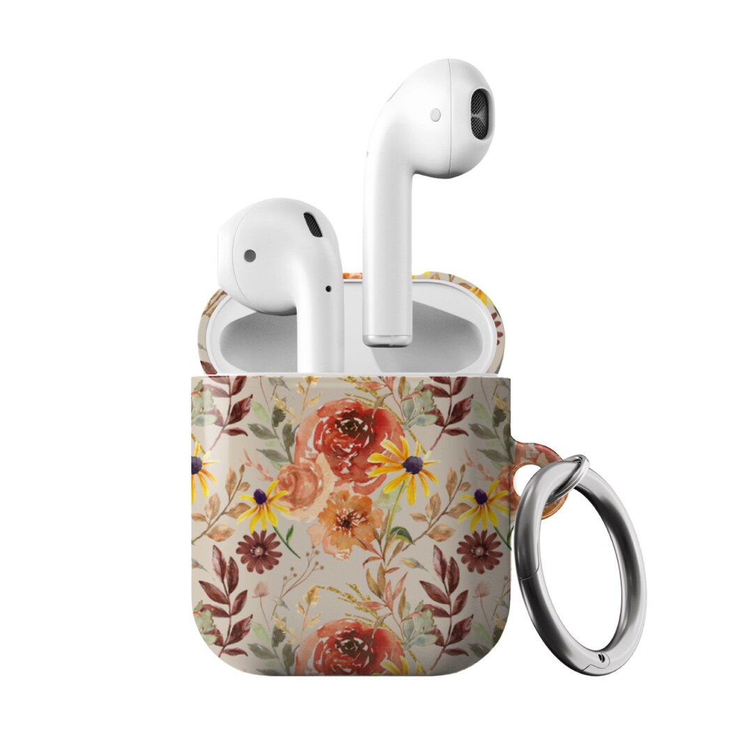 Fall Watercolor Flowers Airpods Case Air Pod Pro 2nd Gen Cover With ...