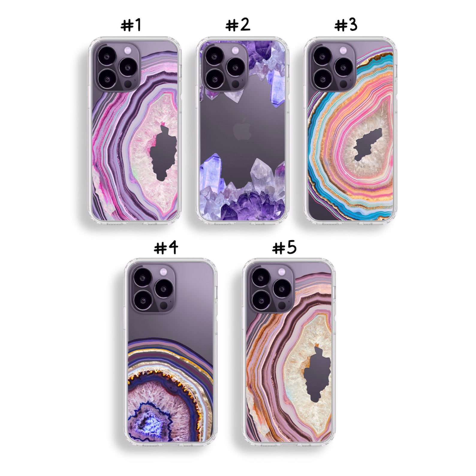 Geode Agate Slice Print Phone Cases for New Deep Purple Iphone - Etsy