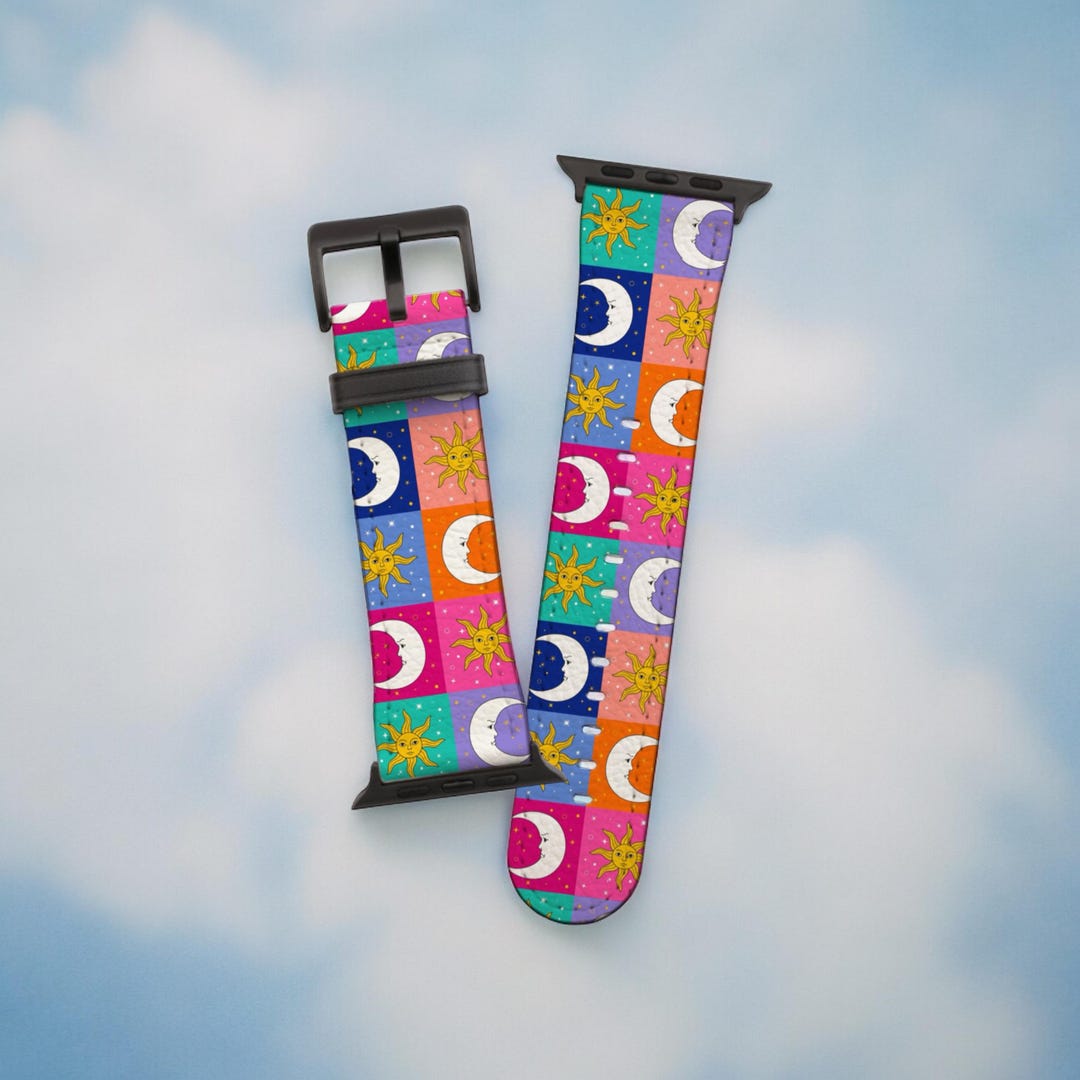 Eclectic Sun and Moon Apple Watch Band Vegan Leather, Fits All Apple ...