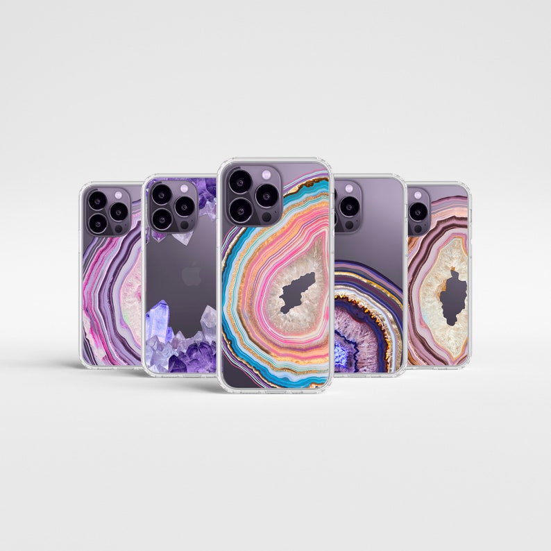 Geode Agate Slice Print Phone Cases for New Deep Purple Iphone - Etsy