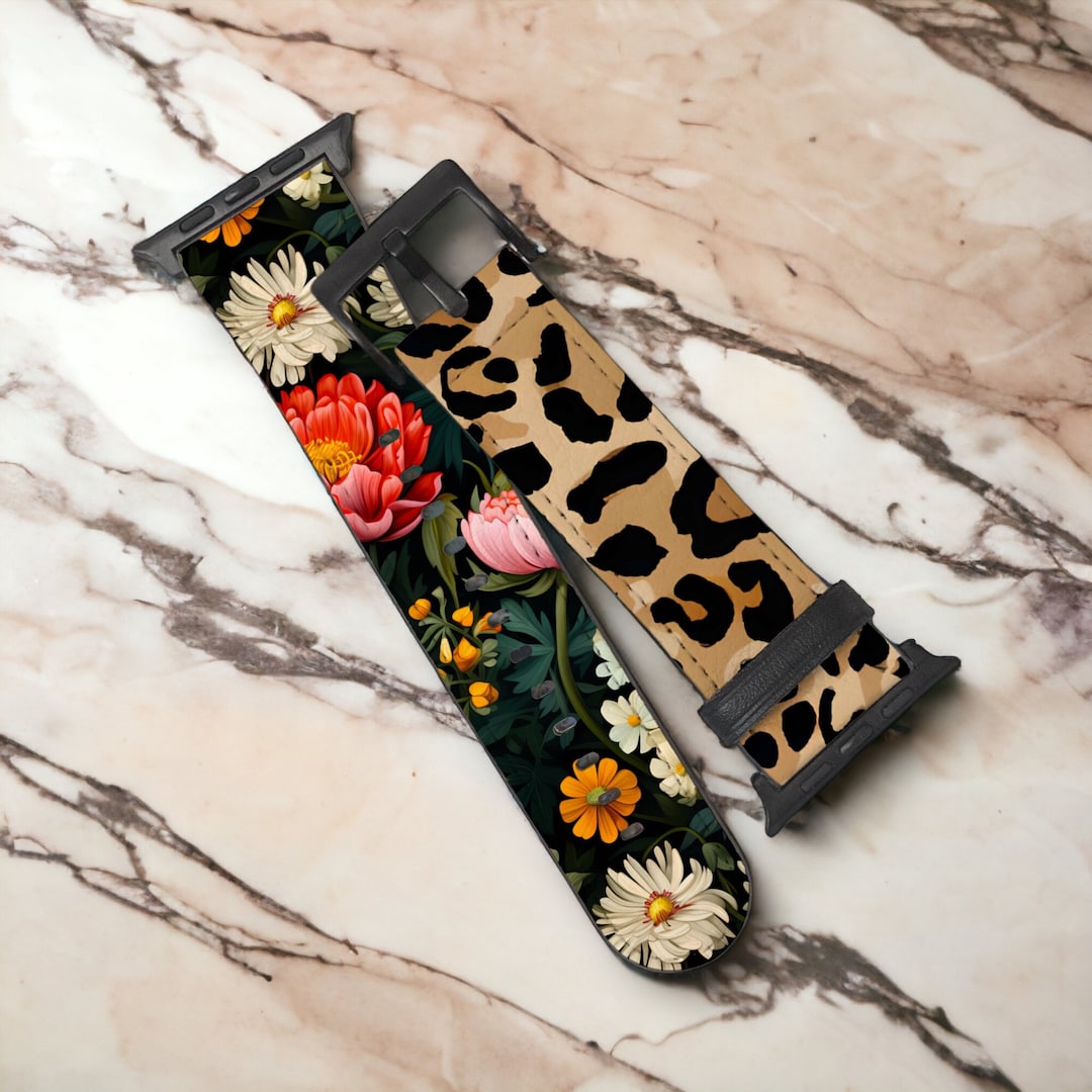 Flower Leopard Split Apple Watch Band - Apple Watch Straps With Mix ...