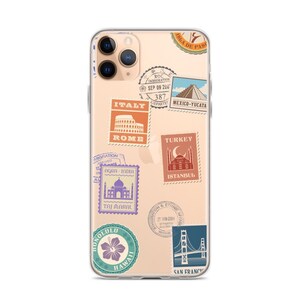 Travel Passport Stamps Phone Case for iPhone 17 Air 16e 15 14 13 Pro ...