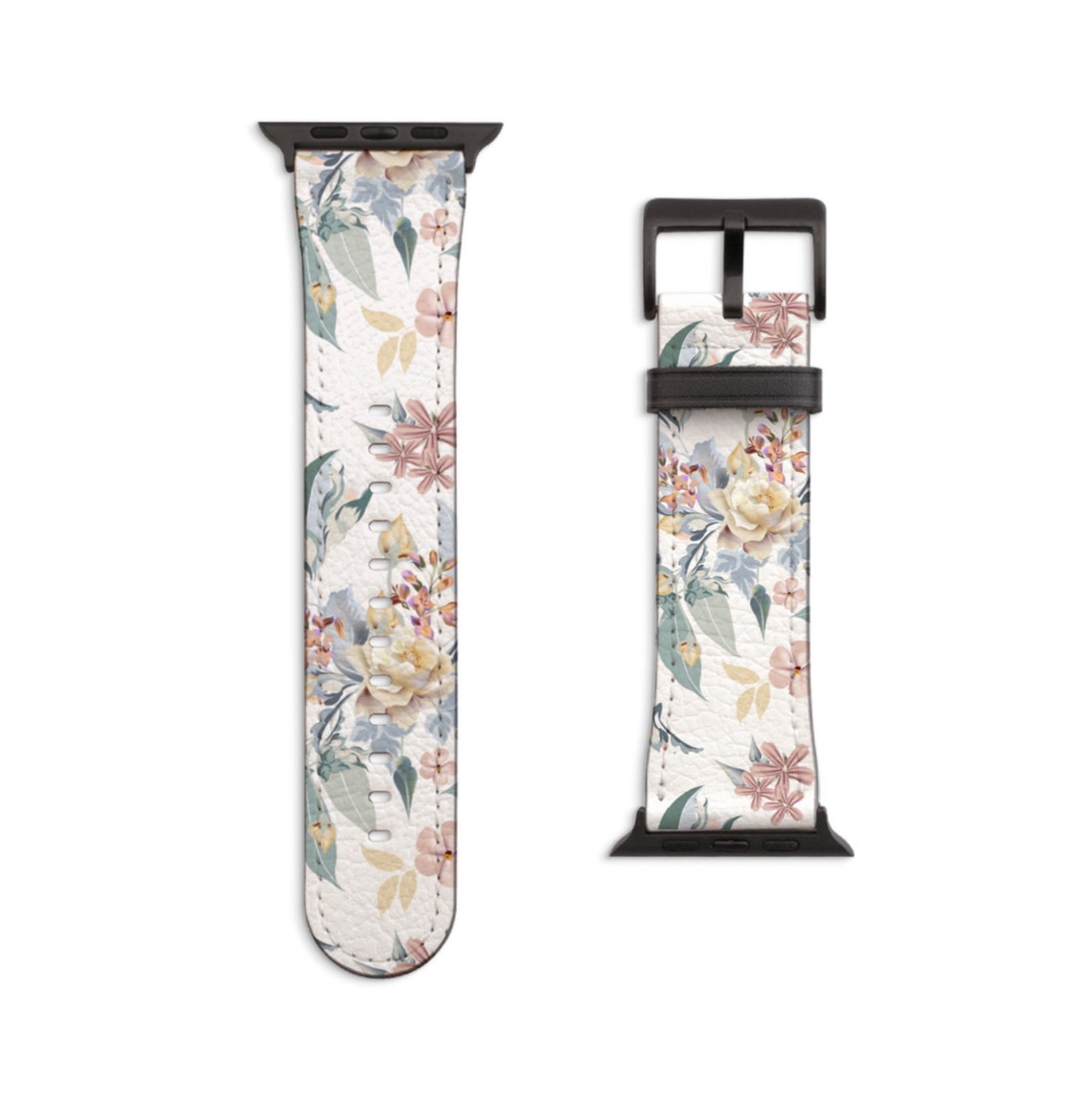 Pretty Flowers Apple Watch Band Vegan Leather Iwatch Band Chic - Etsy