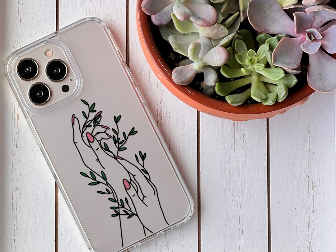 Minimal Line Art Clear Phone Case for iPhone 16 15 14 13 Pro Max 12 ...