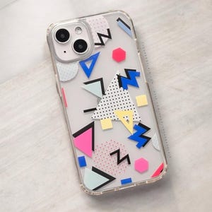 Retro Vintage Memphis 80s 90s Case for iPhone 17 16 15 14 7 8 Galaxy ...