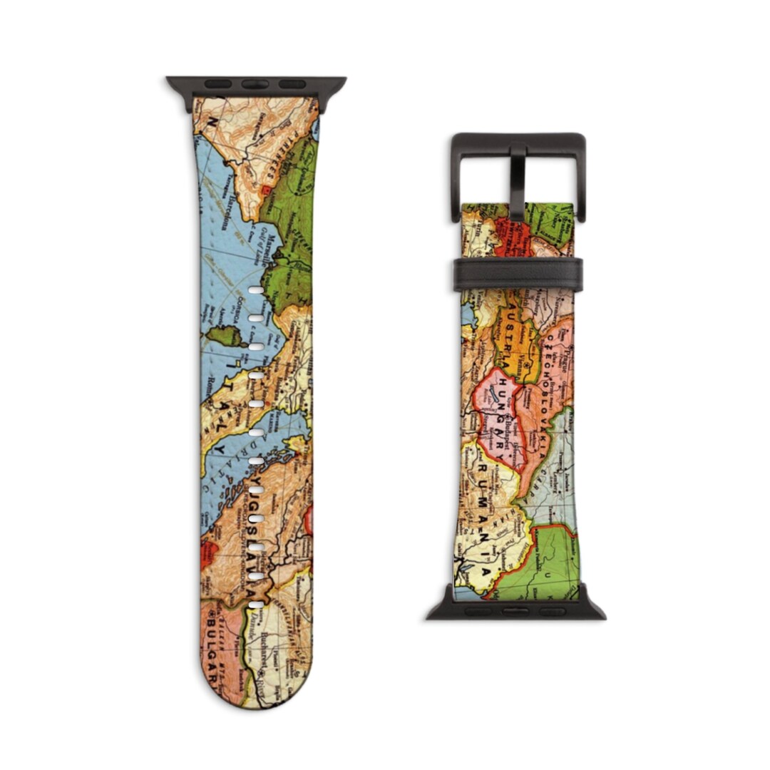 Travel Map Apple Watch Band 40mm 42mm 45mm 38mm 41mm Iwatch Band 44mm ...