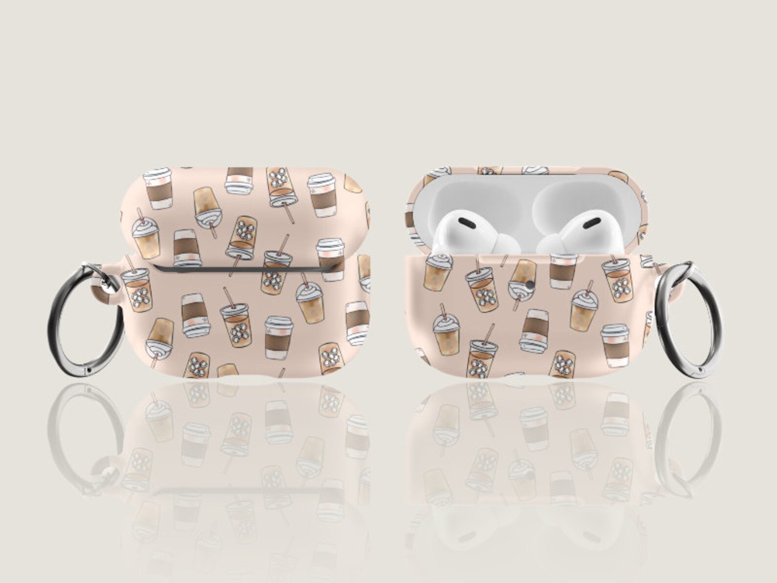 Cute Coffee Airpods Case Aesthetic Air Pods Case Pretty Pink | Etsy