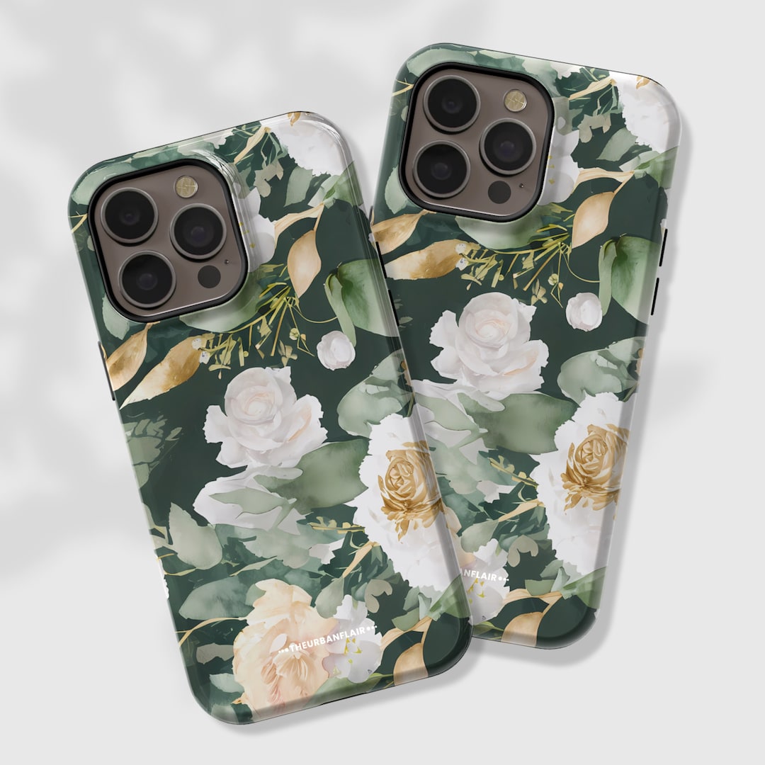 Emerald Green Roses Print MagSafe Case For iPhone 17 16 15 14 13 Galaxy ...
