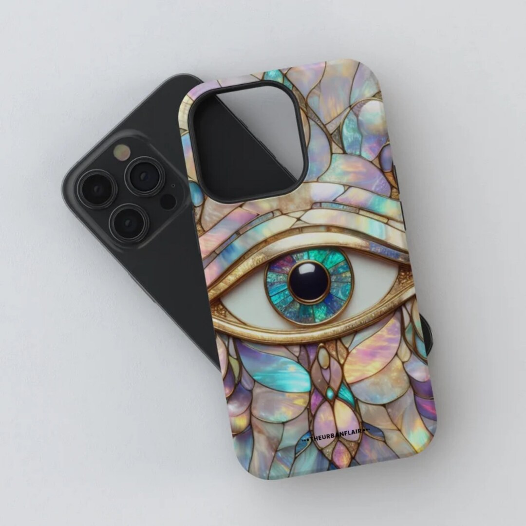 All Seeing Eye Stained Glass Illusion Print Tough Phone Case for iPhone ...