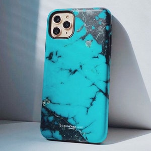 Turquoise Stone Print Phone Case for iPhone 17 Air 16e 15 14 13 12 Mini ...