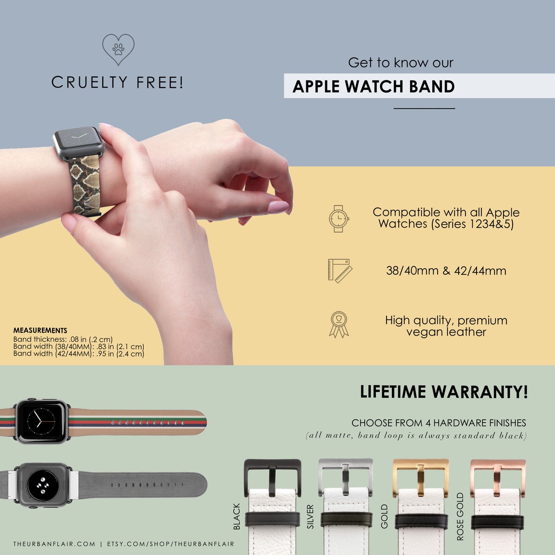 Minimal Pale Modern Shapes Apple Watch Band for Women Faux - Etsy