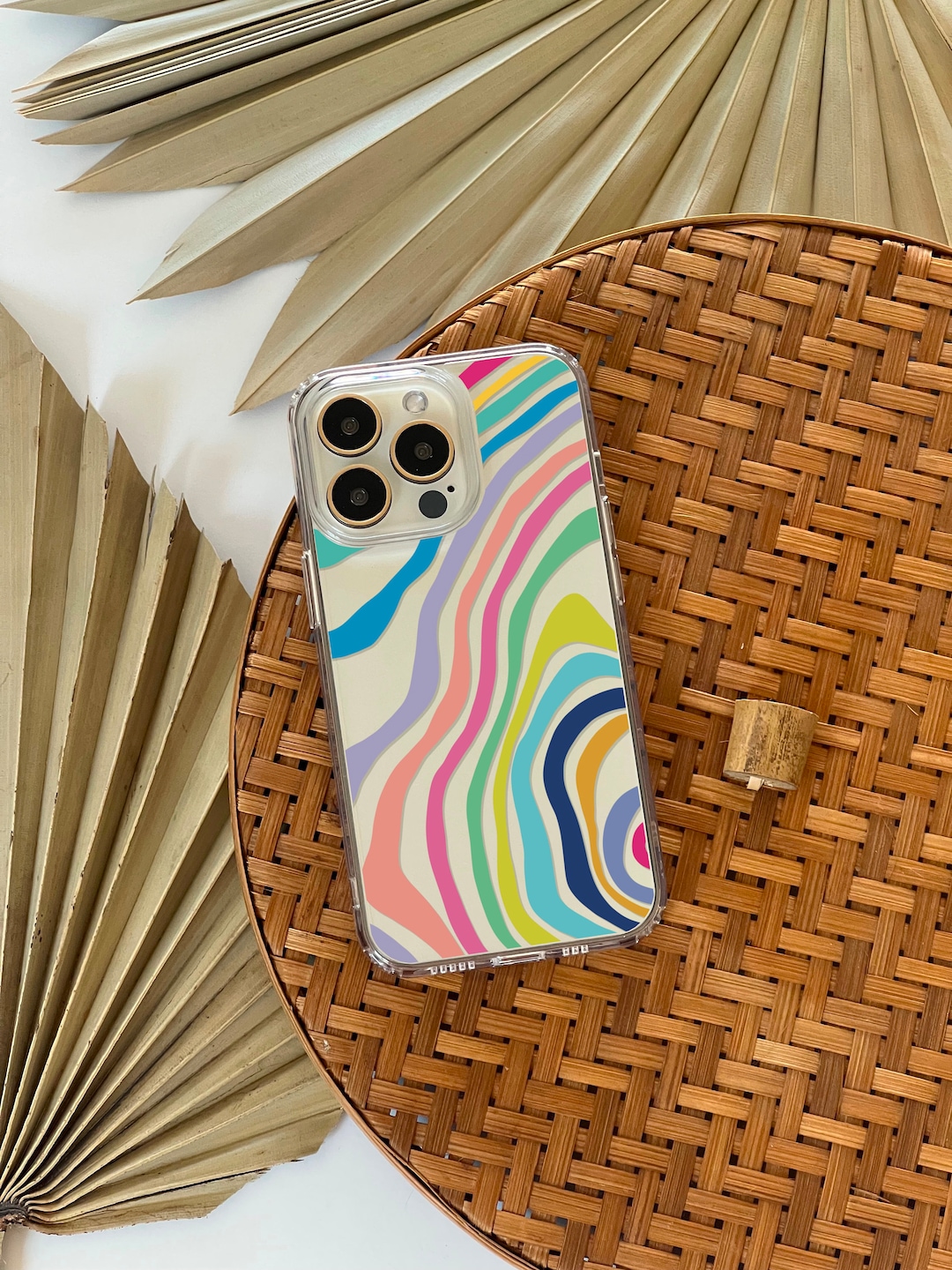 Colorful Abstract Lines Clear Case for iPhone 17 Air 16e 15 14 13 Pro ...