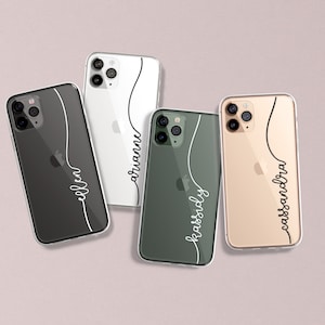 Custom Cursive Name Clear Phone Case for iPhone 17 Air 16e 15 14 13 Pro ...