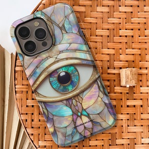All Seeing Eye Stained Glass Illusion Print Magsafe Phone Case for ...
