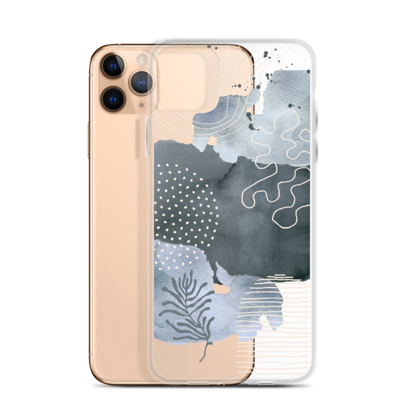 Shades of Blue Abstract Collage Clear Case for Iphone 13 12 - Etsy