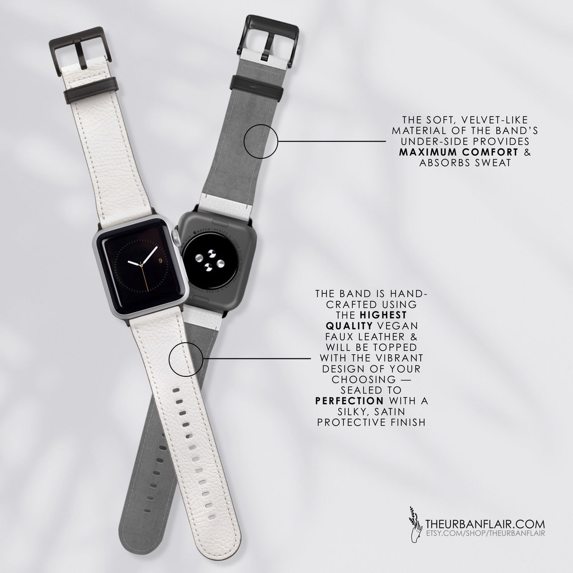 Minimal Pale Modern Shapes Apple Watch Band for Women Faux - Etsy