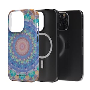 Periwinkle Boho Mandala Magsafe Phone Case for iPhone 16 Pro 15 14 13 ...