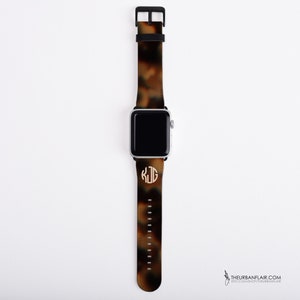 Monogram Tortoise Shell Apple Watch Band for All Series 40mm 41mm 42mm ...
