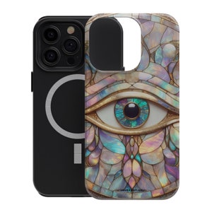 All Seeing Eye Stained Glass Illusion Print Magsafe Phone Case for ...