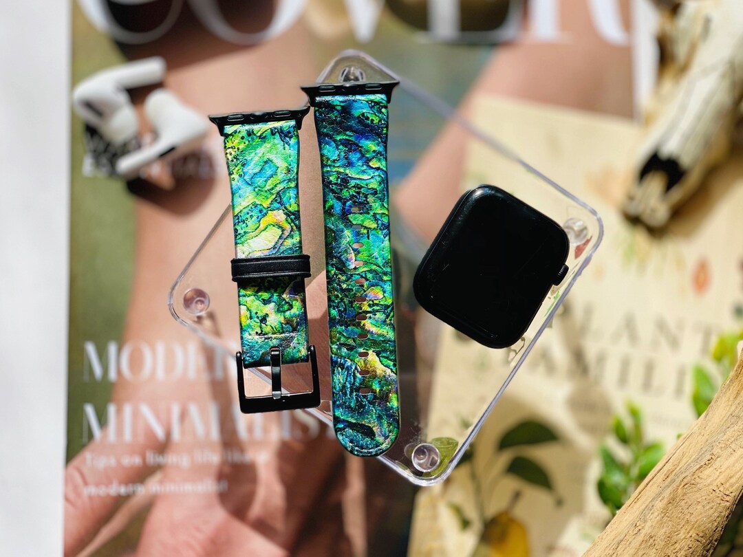 Green Abalone Paua Print Apple Watch Band 40mm 38mm 41mm 42mm Apple ...