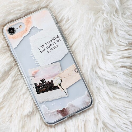 Be Happy Aesthetic Collage Clear Phone Case for Iphone 12 Mini - Etsy