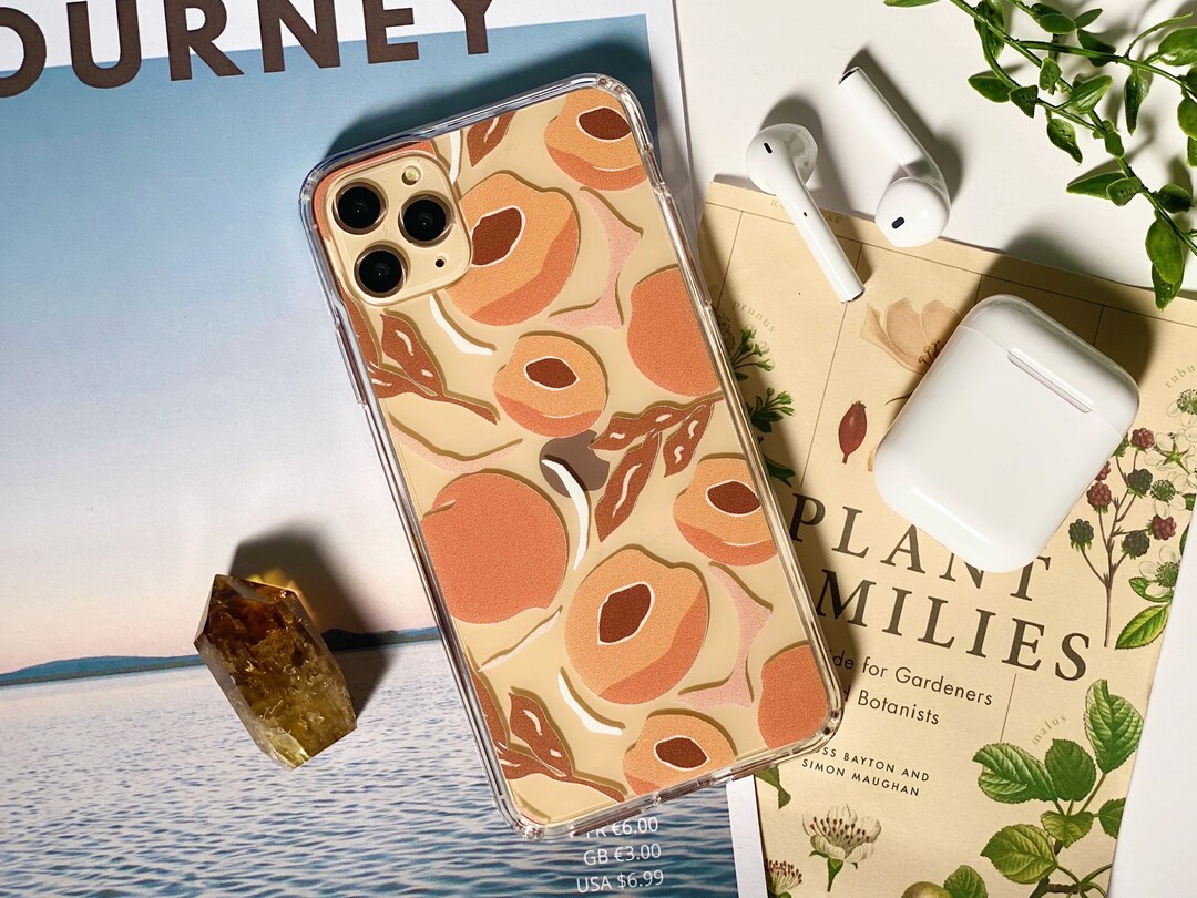 Trendy Modern Peaches Phone Case for iPhone 16 15 14 13 12 11 XR 7 8 SE ...