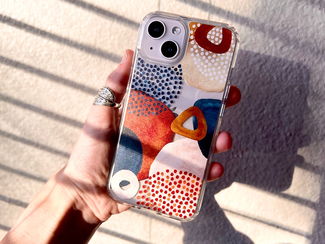 Messy Rustic Abstract Shapes Phone Case for iPhone 17 16 15 14 13 Mini ...
