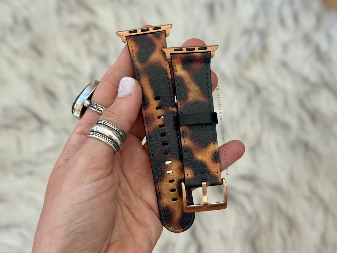 Tortoise Shell Texture Print Apple Watch Band Fashion 38mm 41mm 40mm ...