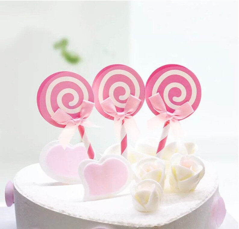 6pcs Lollipop Multi Color Cupcake Cake Topper Fun Rainbow - Etsy Canada