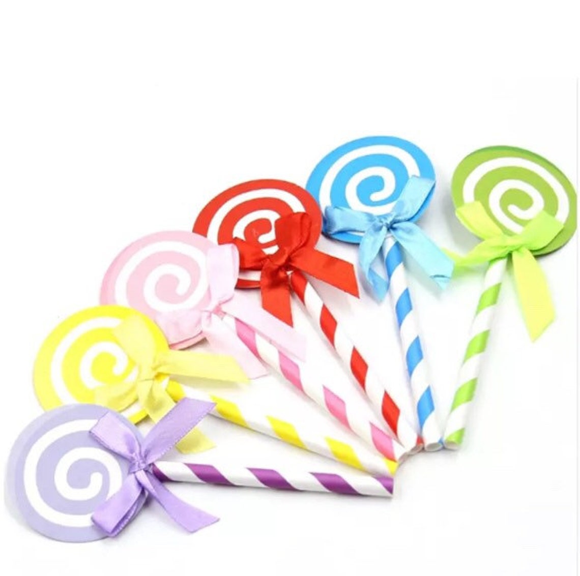 6pcs Lollipop Multi Color Cupcake Cake Topper Fun Rainbow - Etsy Canada
