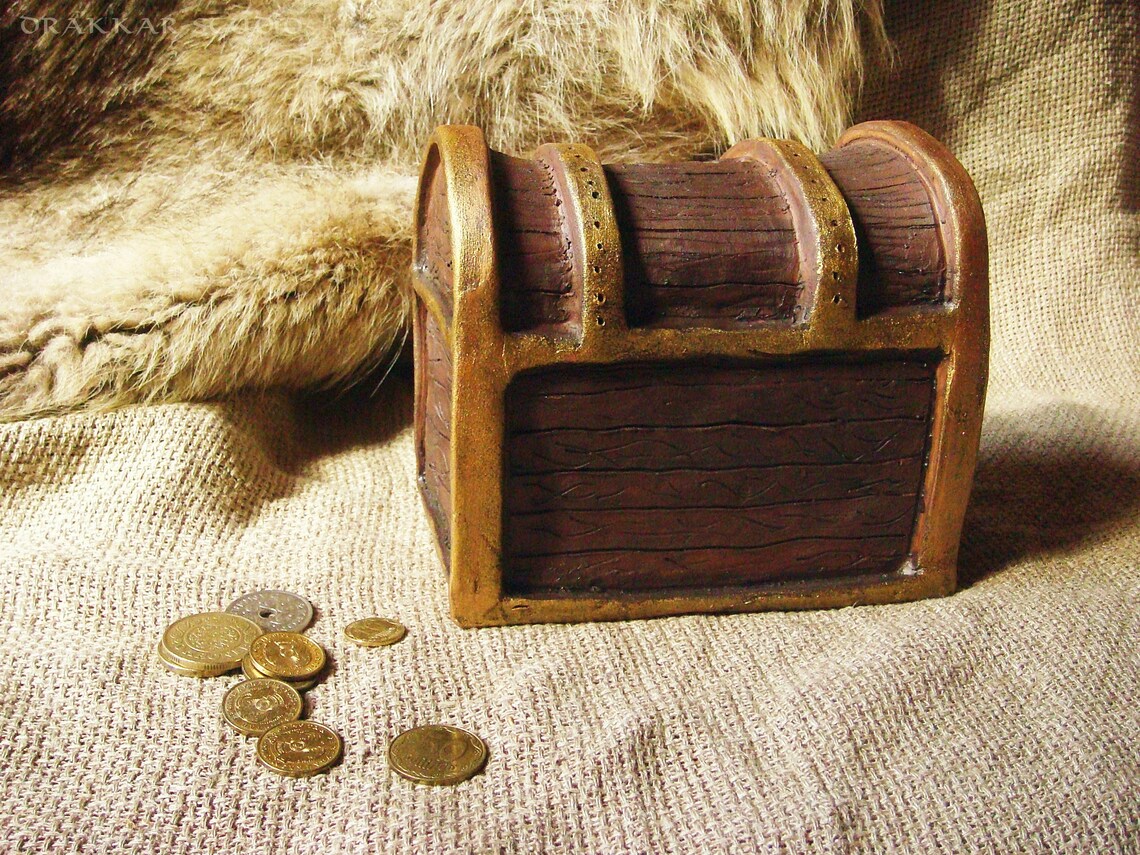 Treasure Chest. Handcrafted Ceramic Money Bank - Etsy